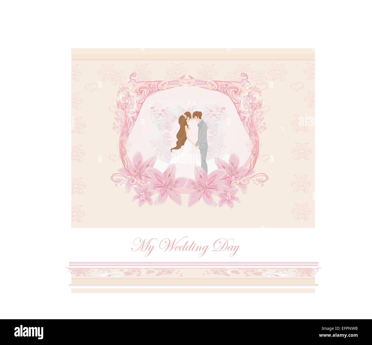 elegant wedding invitation with wedding couple Stock Vector Image & Art ...