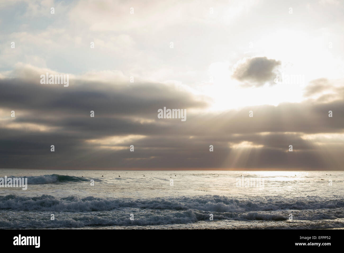 Seascape and sunbeam, San Diego, California, USA Stock Photo - Alamy