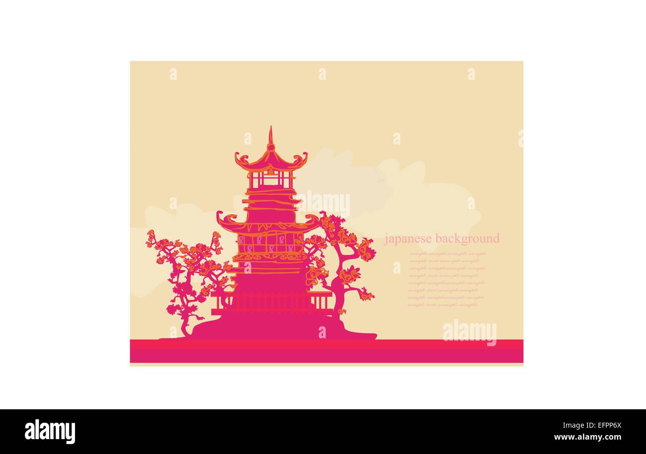 Old paper japanese temple on Cut Out Stock Images & Pictures - Alamy