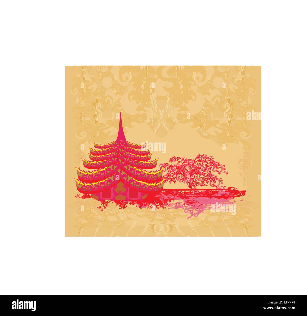 old paper with Asian Landscape Stock Vector Image & Art - Alamy