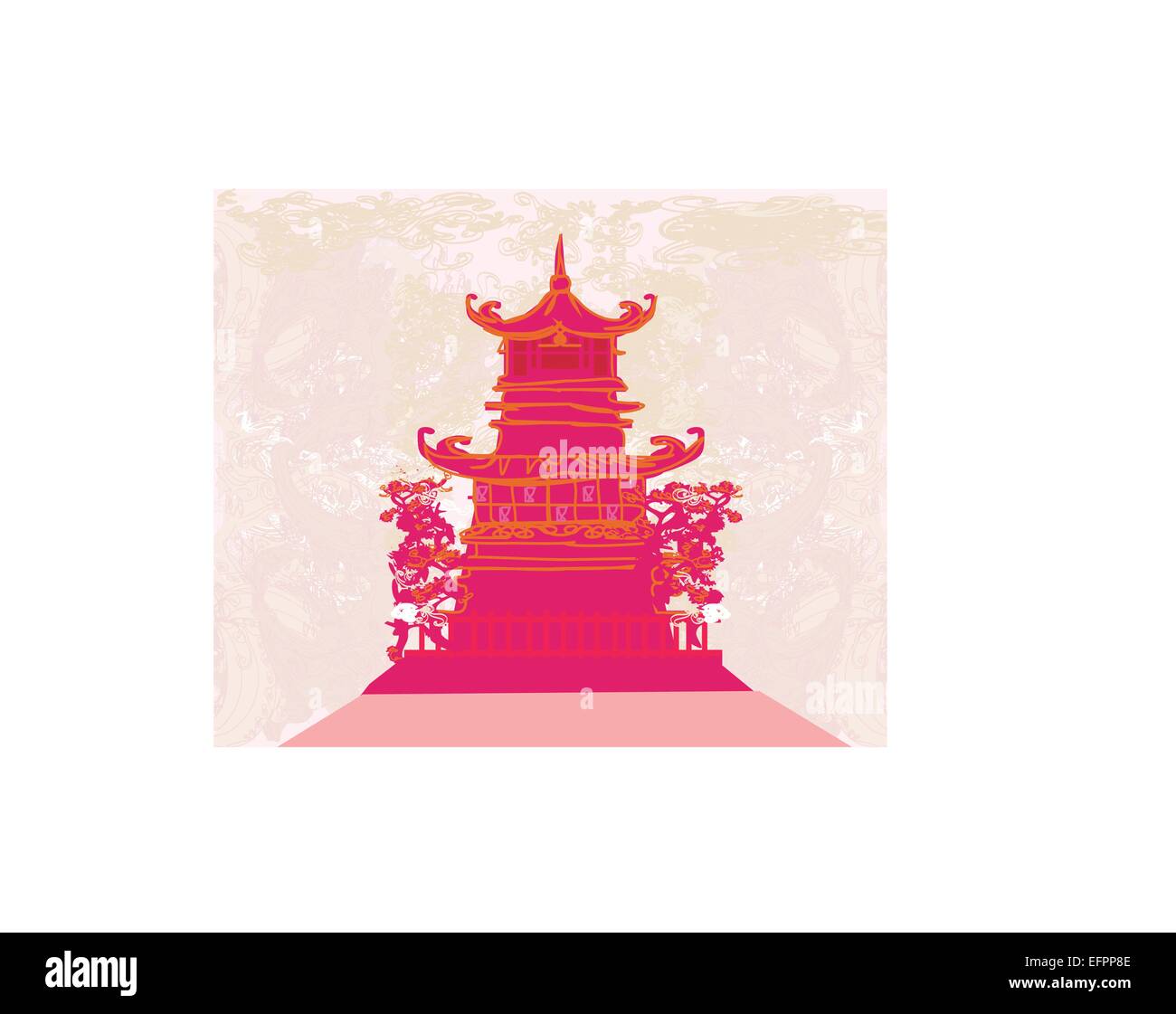 Old paper japanese temple on Cut Out Stock Images & Pictures - Alamy