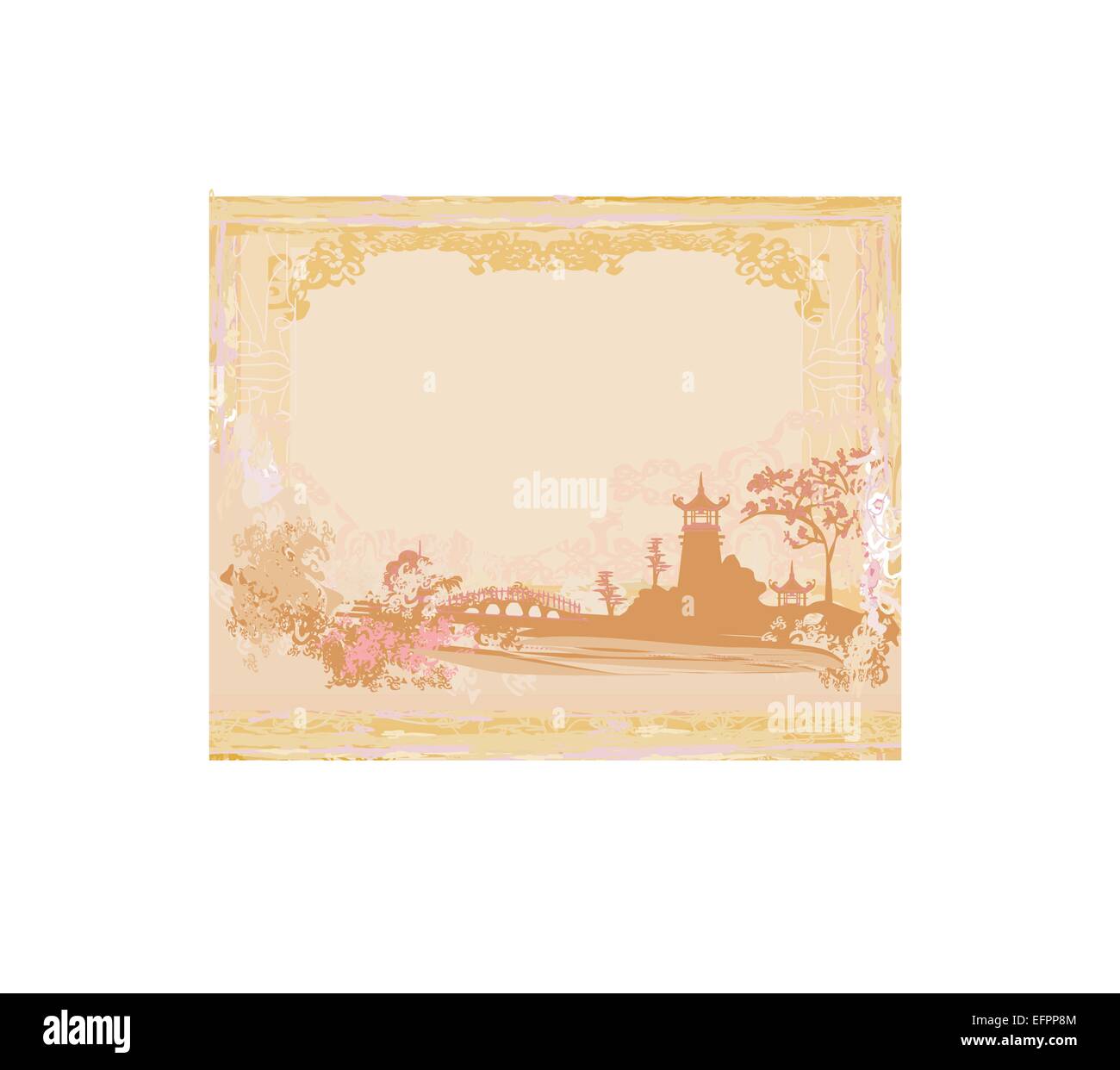 old paper with Asian Landscape Stock Vector Image & Art - Alamy
