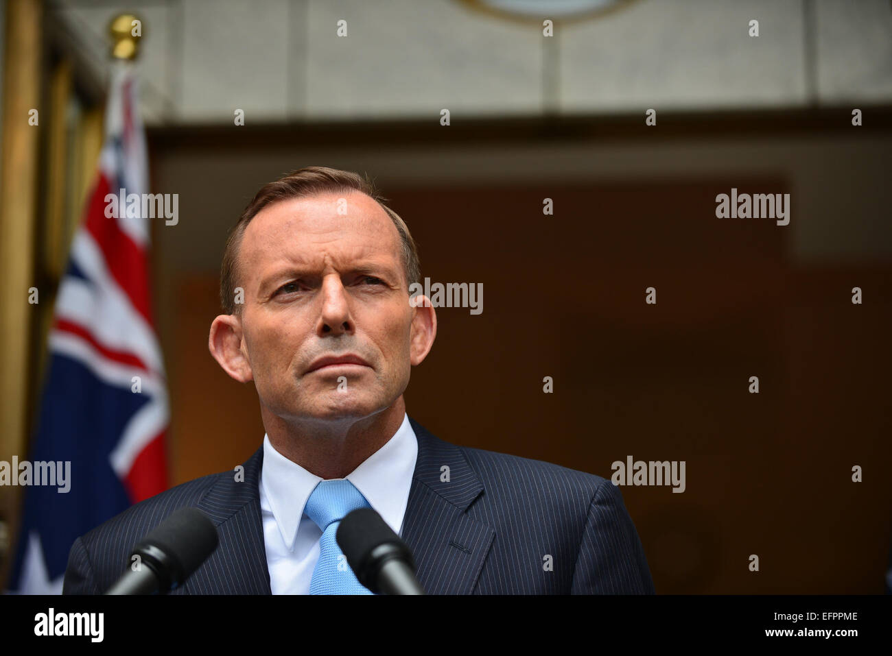 Canberra, Australia. 9th Feb, 2015. Australian Prime Minister Tony ...