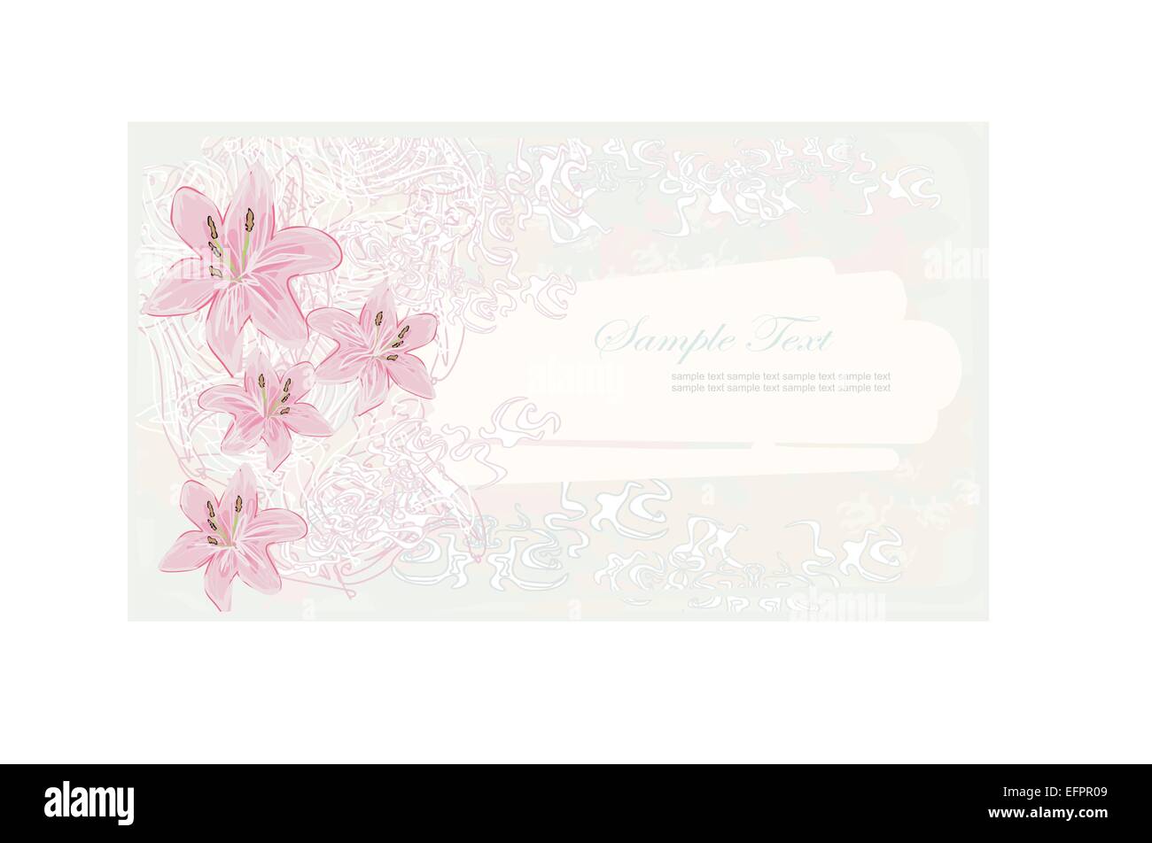 romantic flower abstract background invitation card Stock Vector Image ...