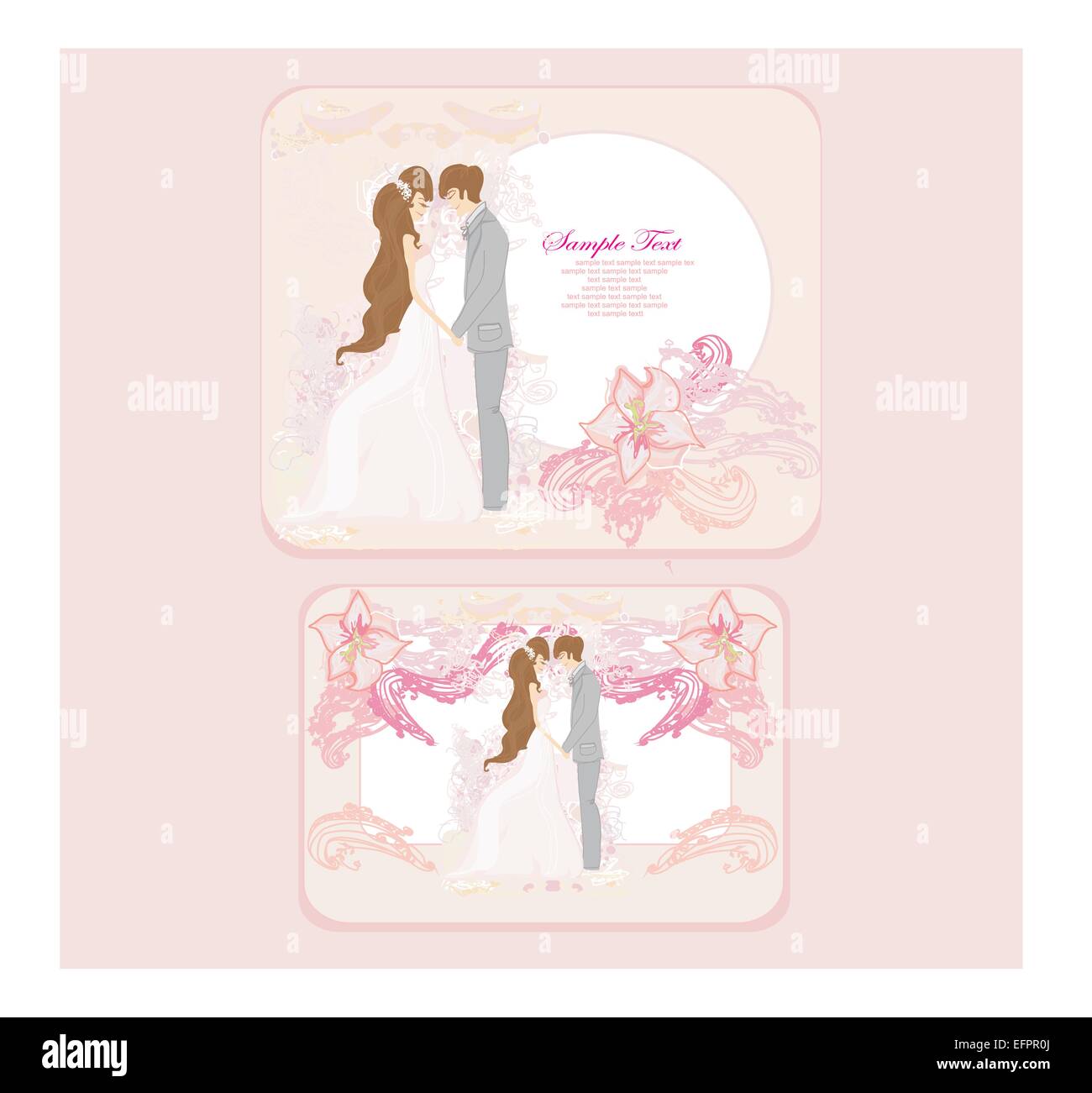elegant wedding invitation with wedding couple set Stock Vector Image ...