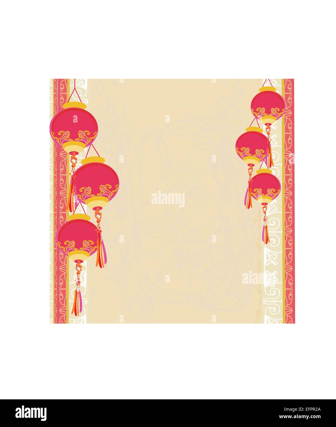 Chinese New Year with Chinese lanterns card Stock Vector Image & Art ...