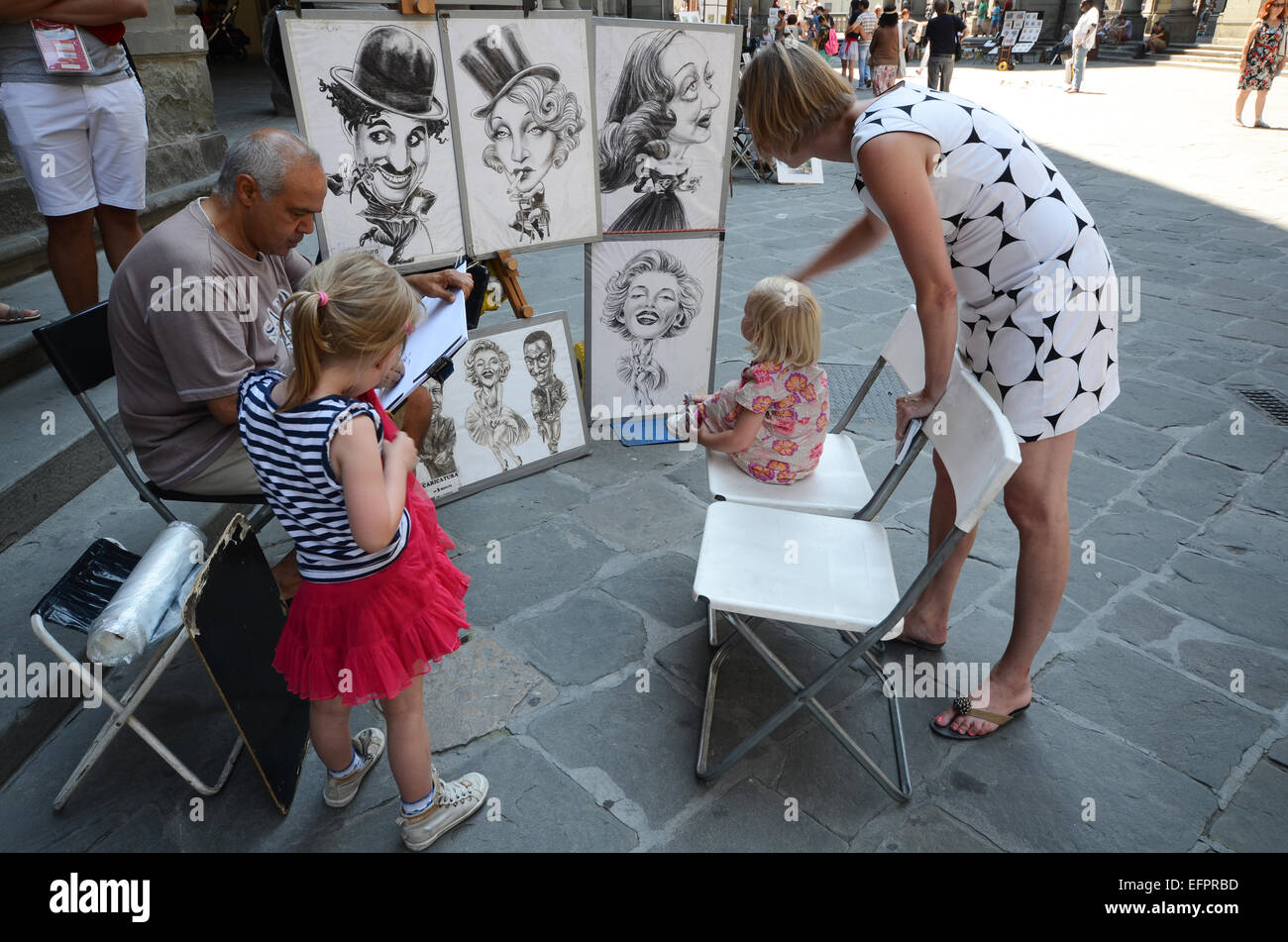 artists at work in Florence Italy Stock Photo - Alamy