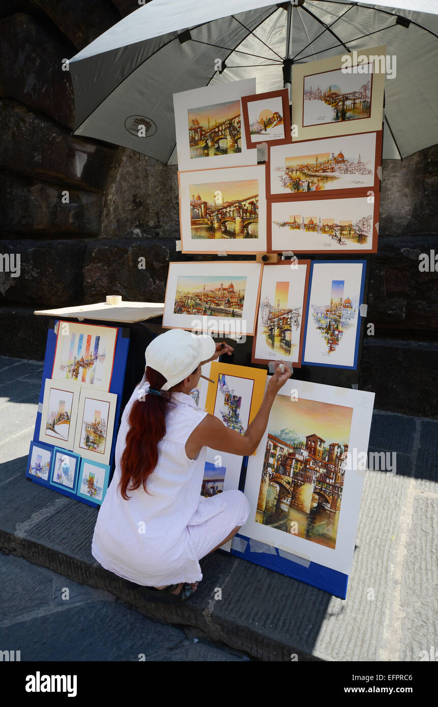 artist at work in Florence Italy Stock Photo - Alamy