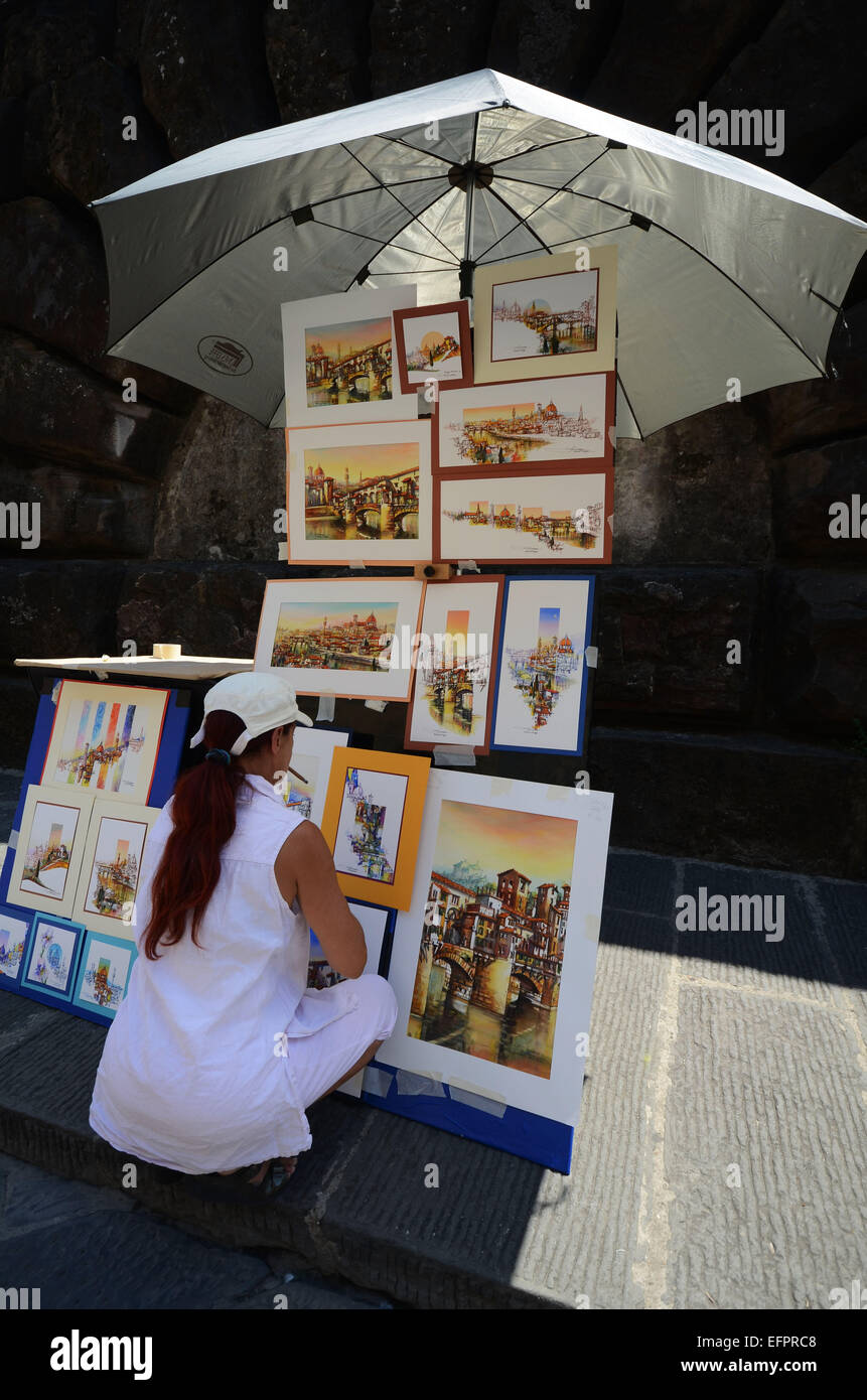artist at work in Florence Italy Stock Photo - Alamy
