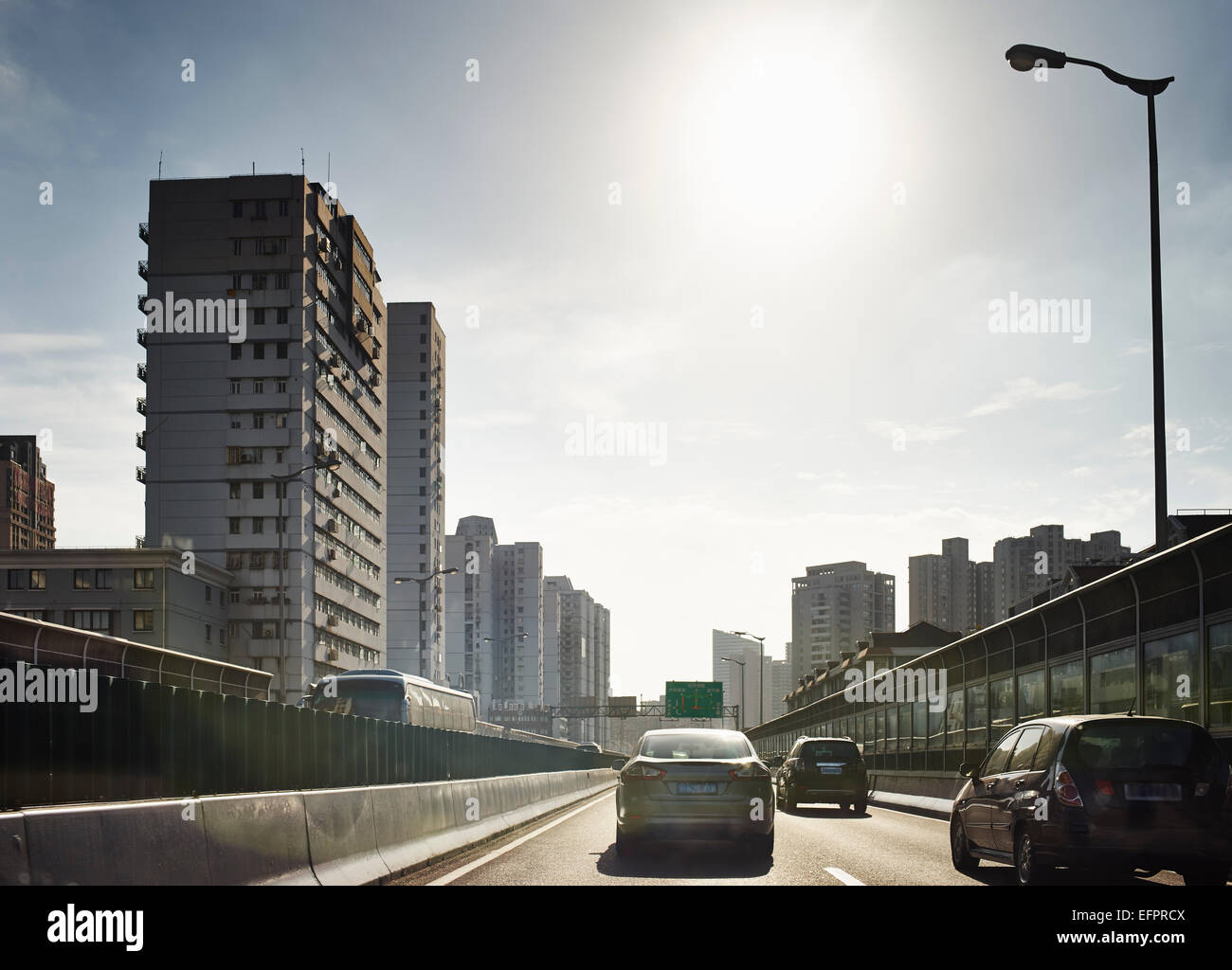 Network on city skyline hi-res stock photography and images - Alamy