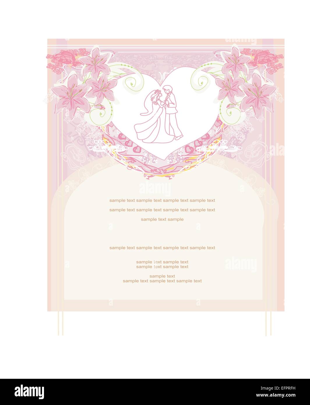 elegant wedding invitation with dancing wedding couple Stock Vector ...