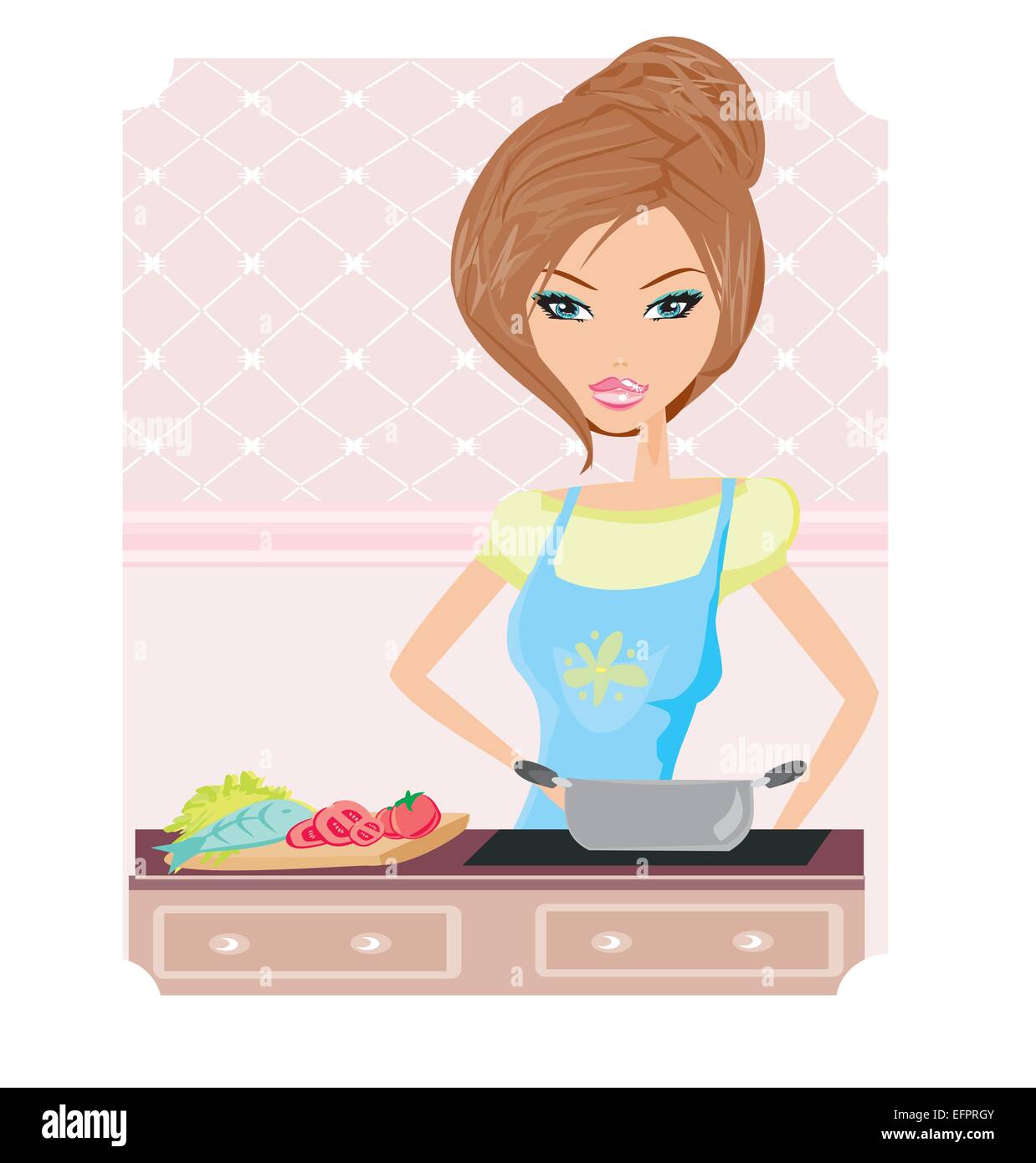 Preparing fish for cooking Stock Vector Images - Alamy