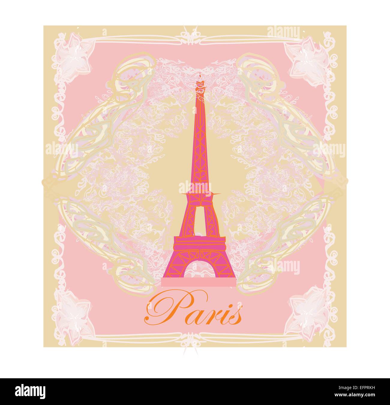 vintage retro Eiffel in Paris card Stock Vector Image & Art - Alamy