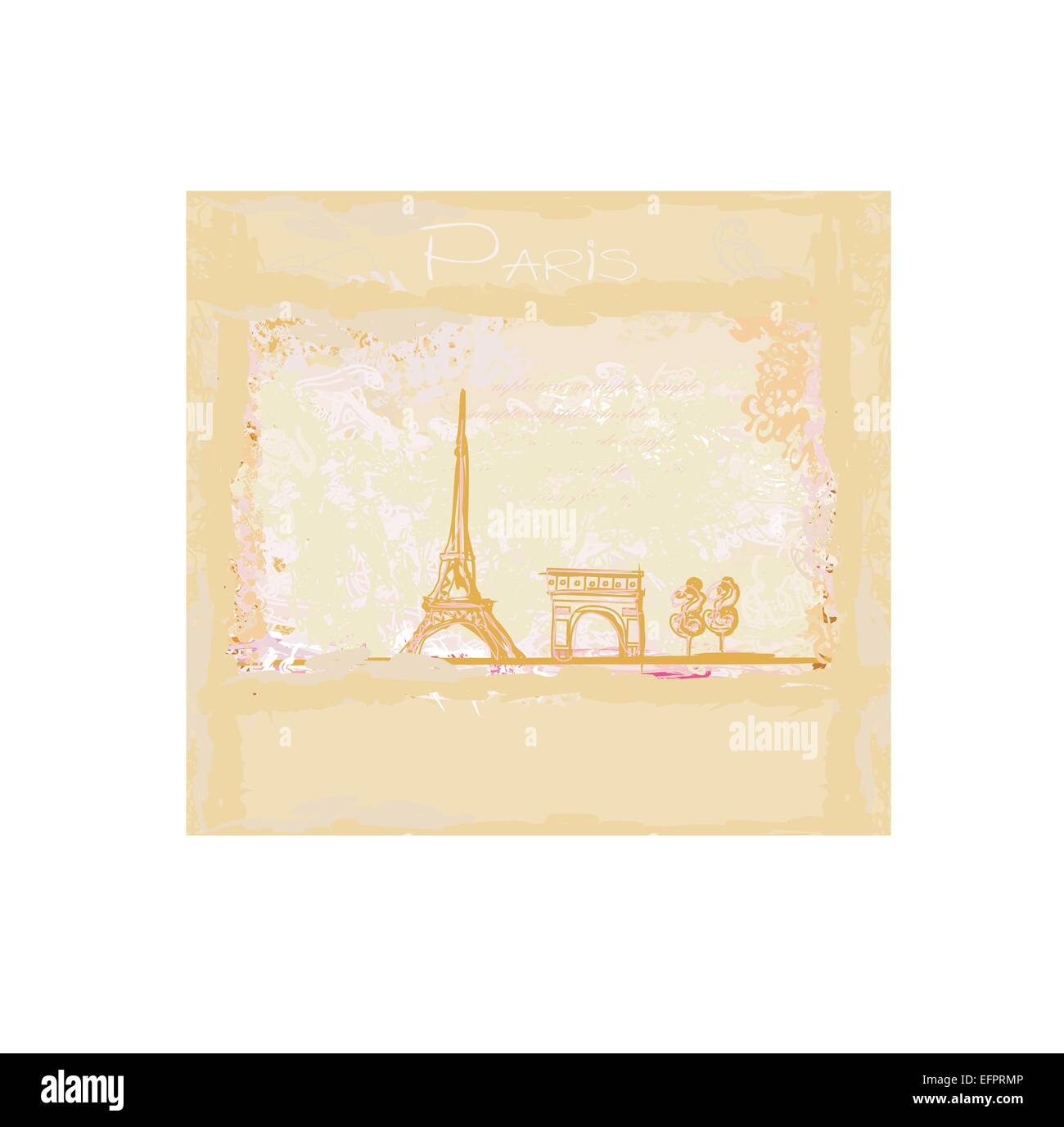 vintage retro Eiffel in Paris card Stock Vector Image & Art - Alamy