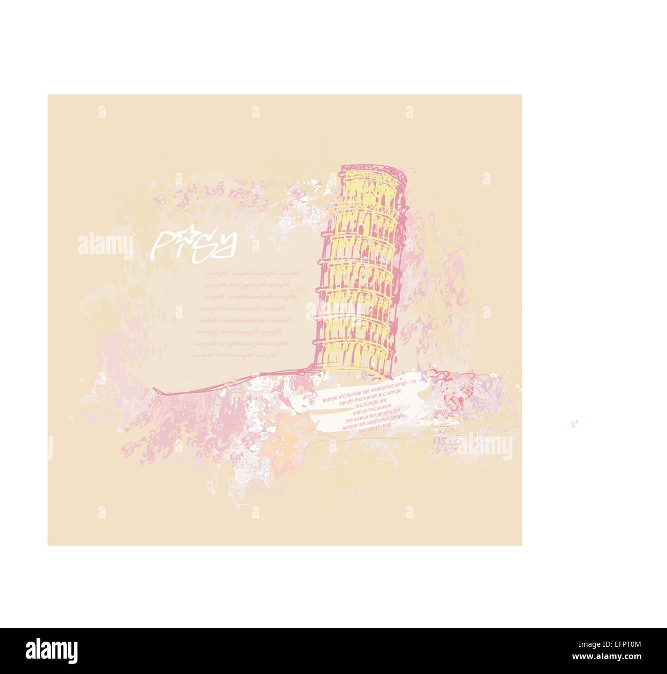 vector pisa tower grunge background Stock Vector Image & Art - Alamy