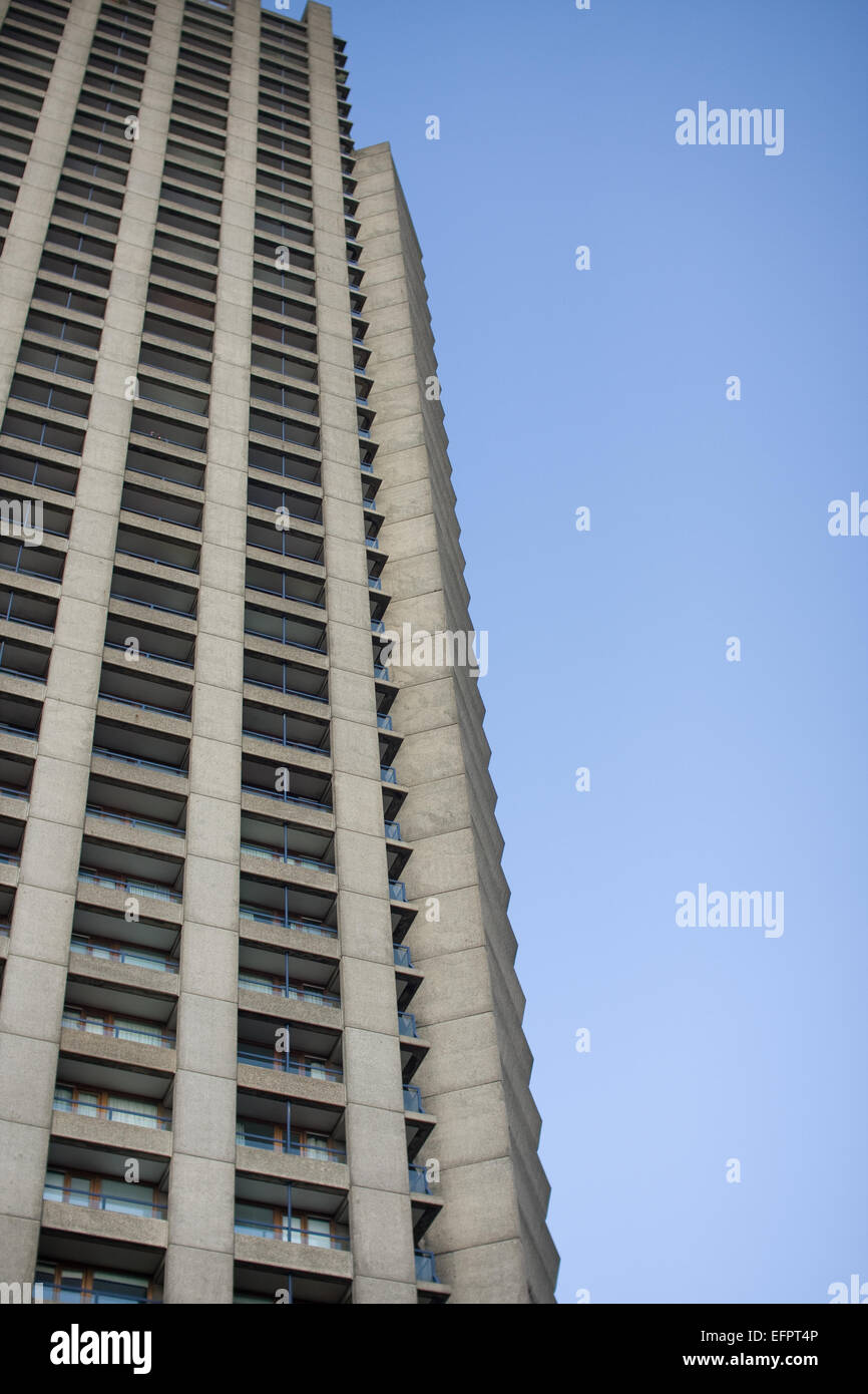 Residential tower block at the Barbican estate, London, UK Stock Photo ...