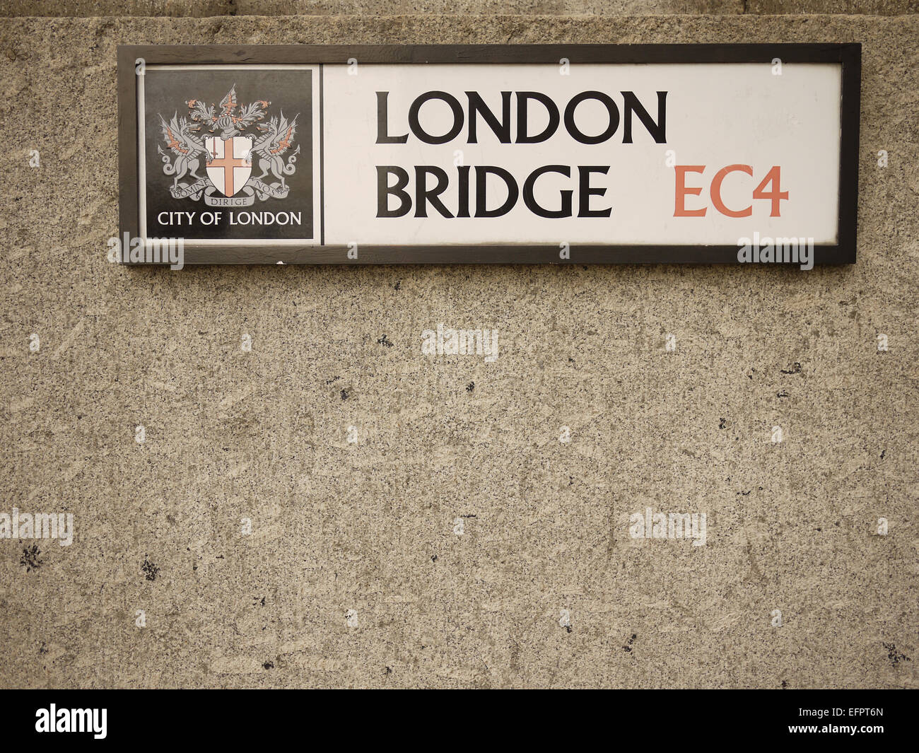London Bridge roadsign, London, UK Stock Photo - Alamy