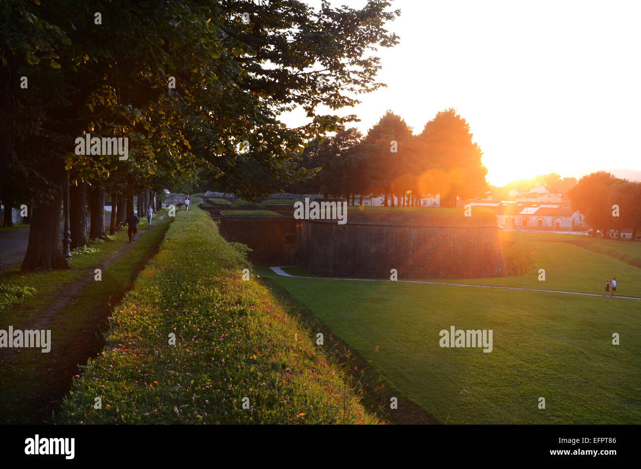 city walls Lucca Italy Stock Photo - Alamy