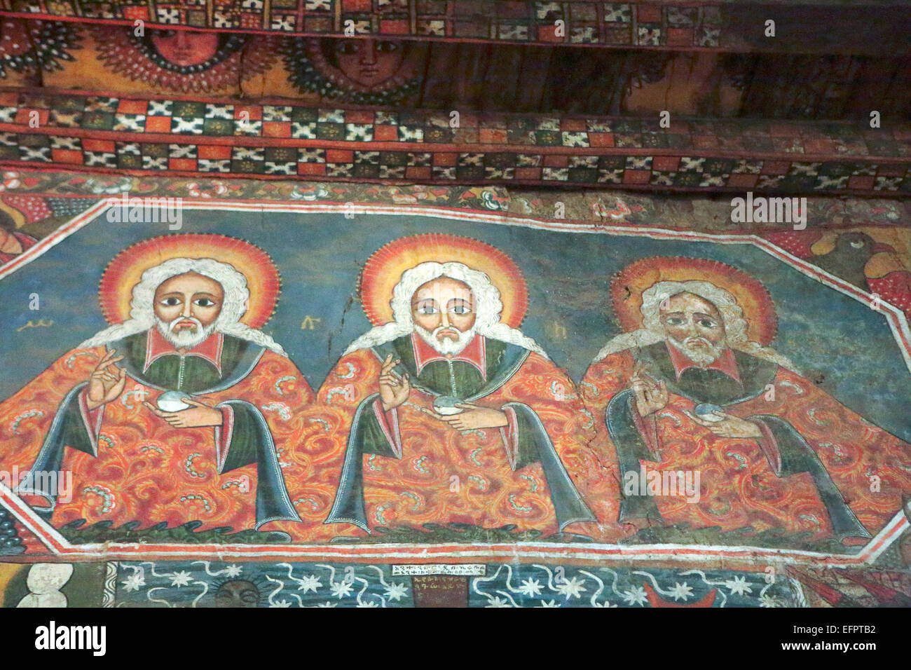 Debre Berhan Selassie church, fresco, Gonder, Amhara region, Ethiopia ...