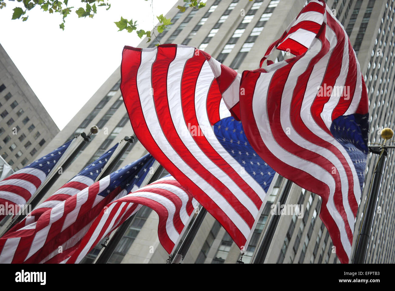 American flags billow in the wind, Manhattan, New York, USA Stock Photo ...