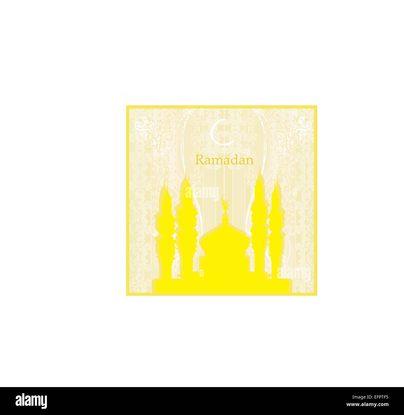 Ramadan background - mosque silhouette vector card Stock Vector Image ...