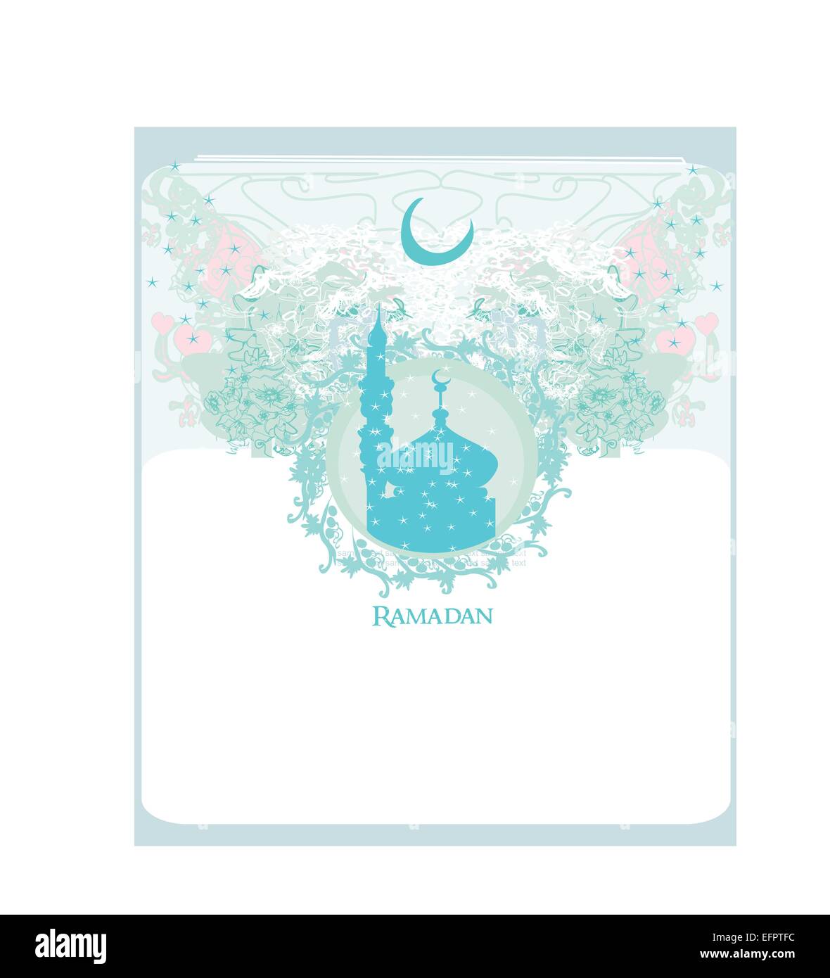 Ramadan background - mosque silhouette vector card Stock Vector Image ...