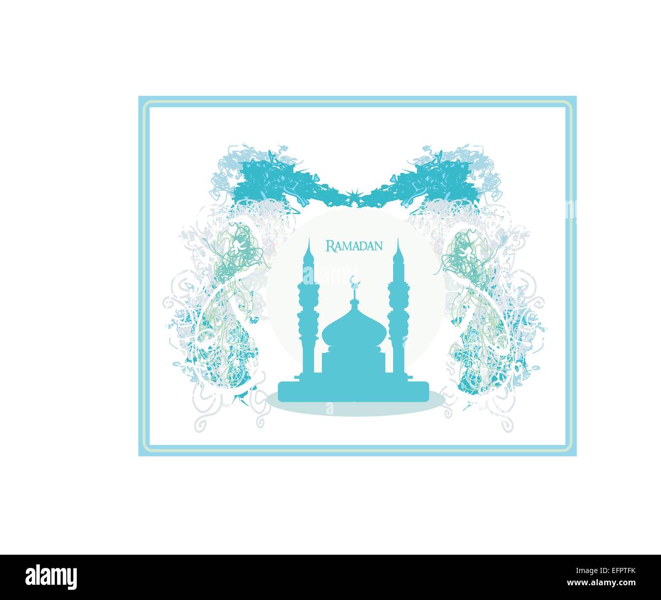Ramadan background - mosque silhouette vector card Stock Vector Image ...