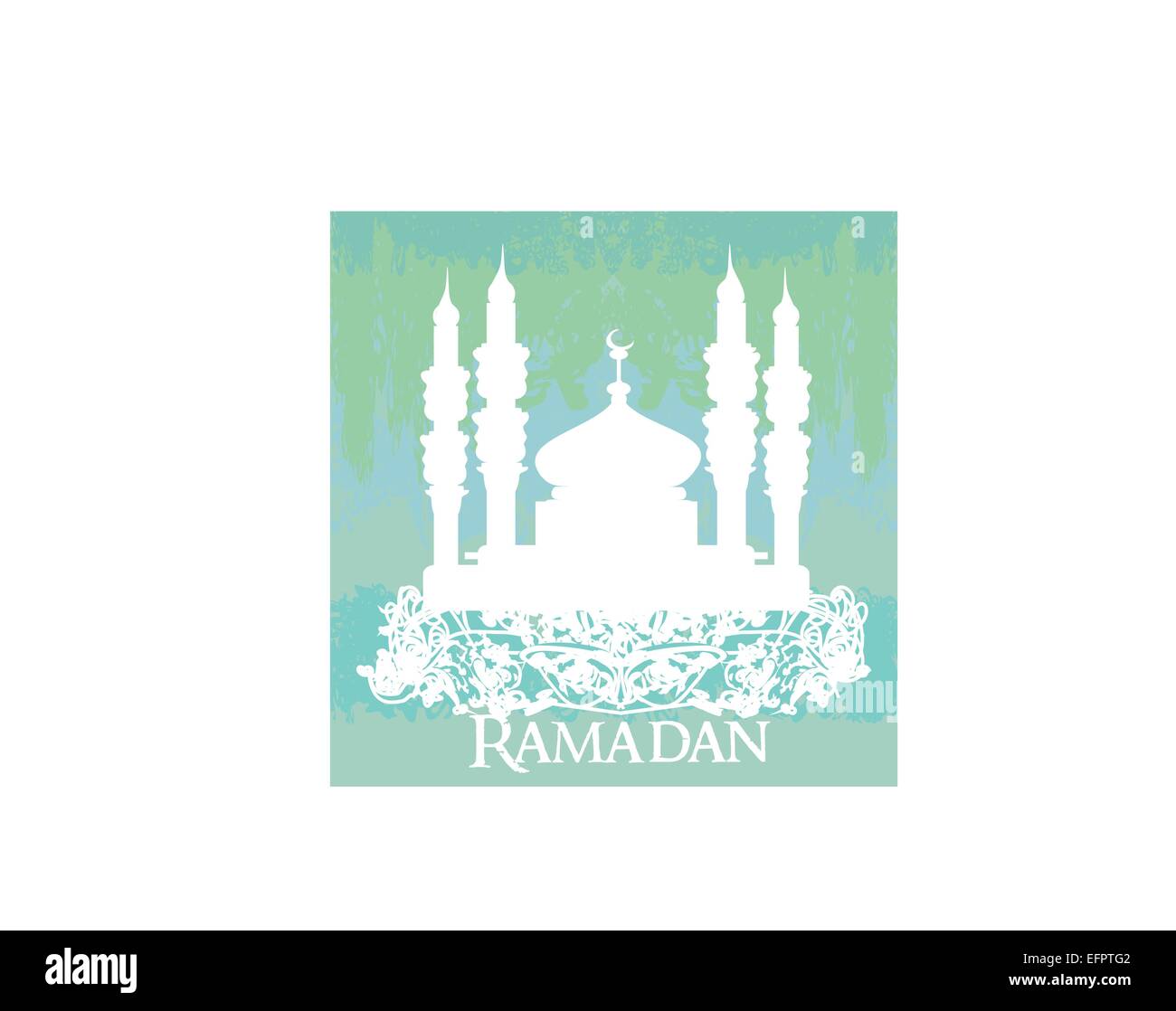 Ramadan background - mosque silhouette vector card Stock Vector Image ...