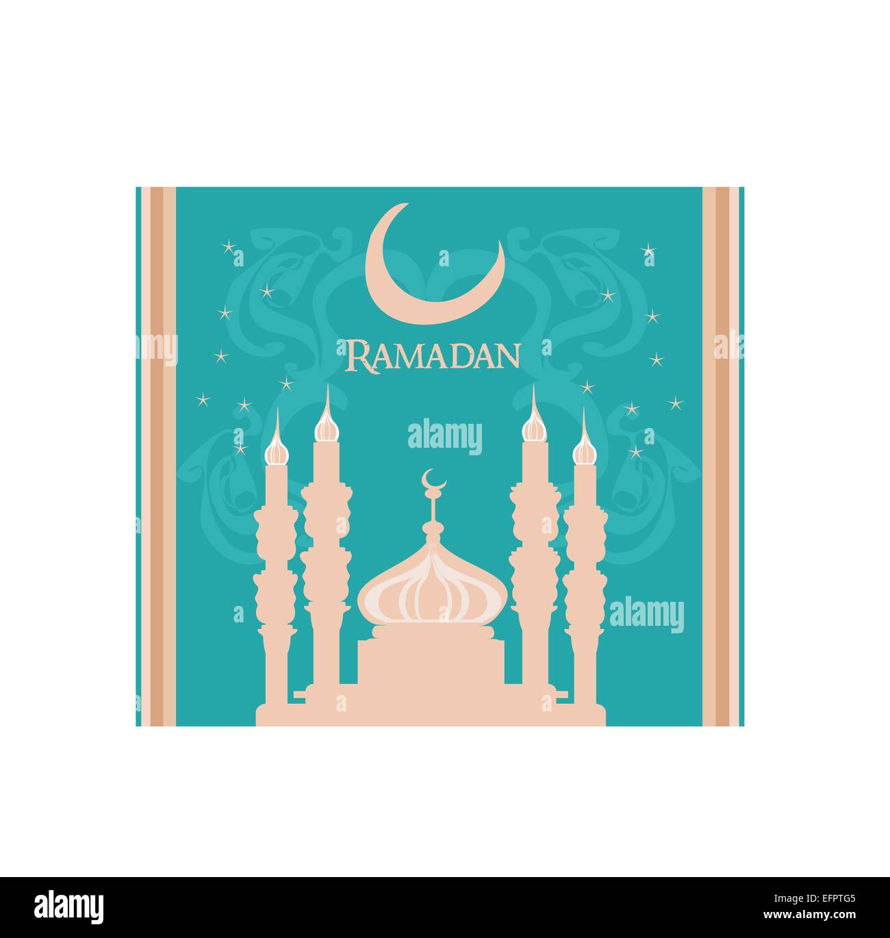 Ramadan background - mosque silhouette vector card Stock Vector Image ...
