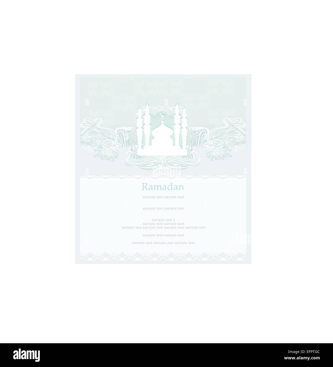 Ramadan background - mosque silhouette vector card Stock Vector Image ...