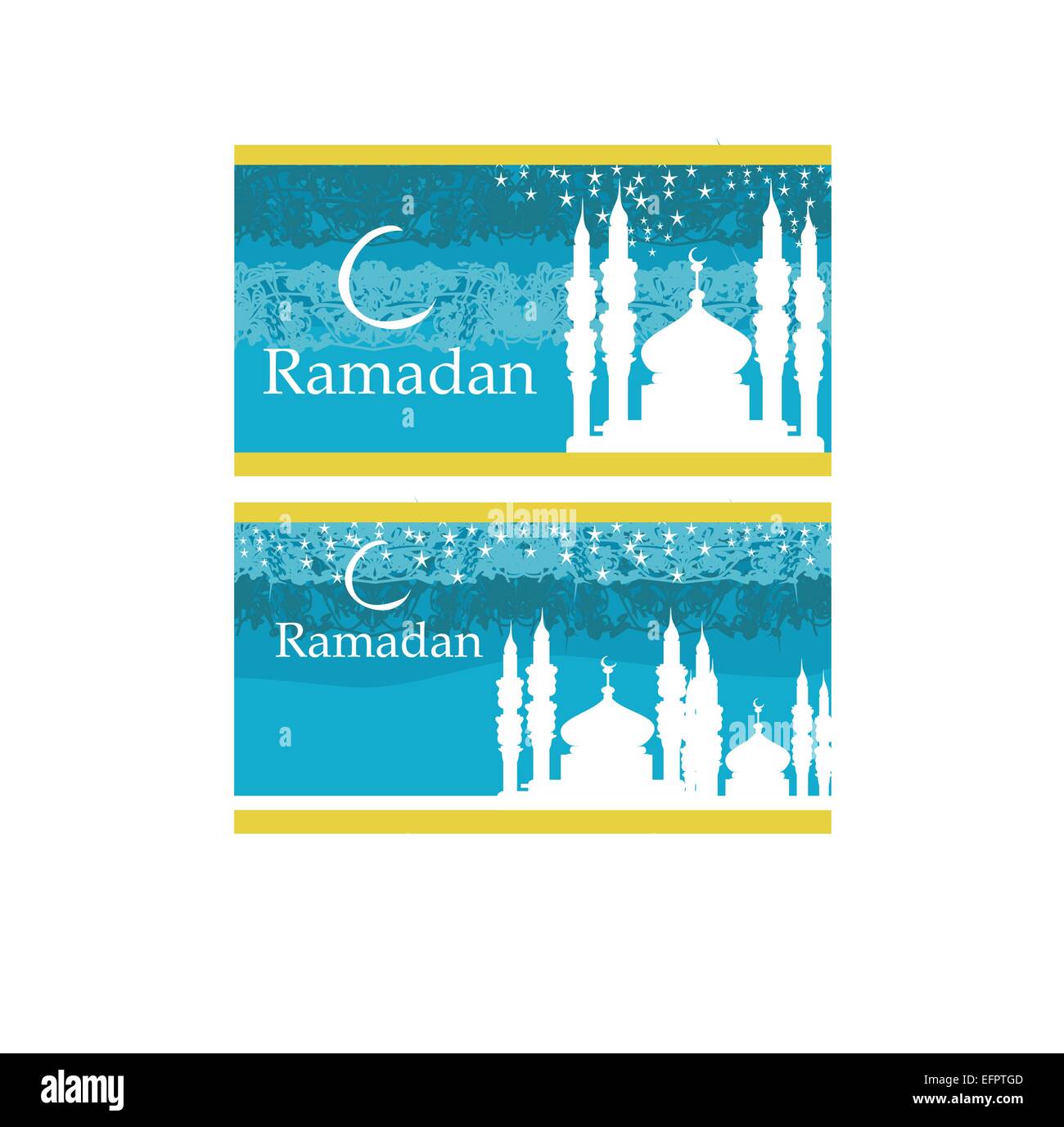 Ramadan background - mosque silhouette vector set card Stock Vector ...