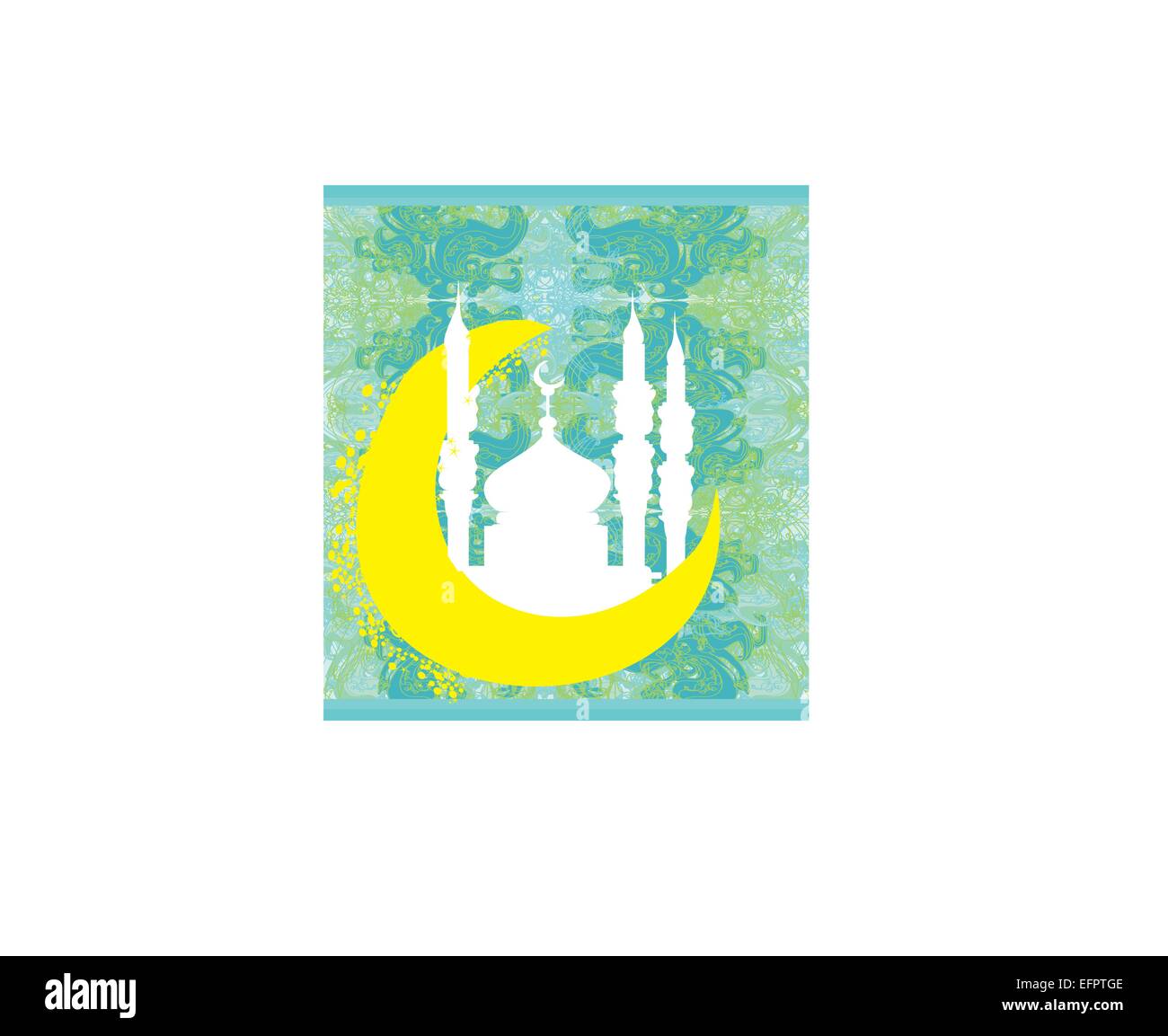 artistic pattern background with moon and mosque Stock Vector Image ...
