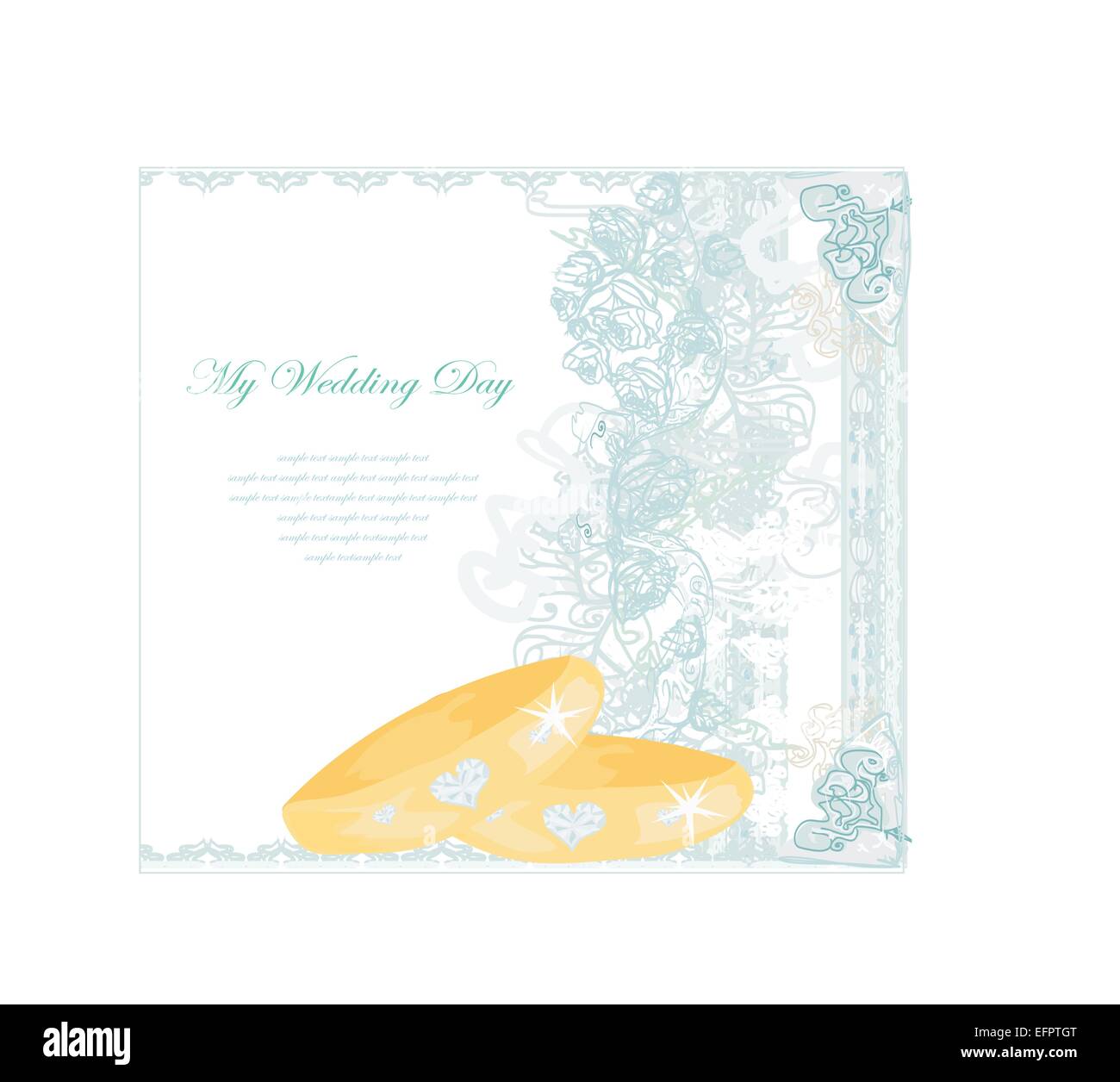 wedding Invitation card with rings Stock Vector Image & Art - Alamy