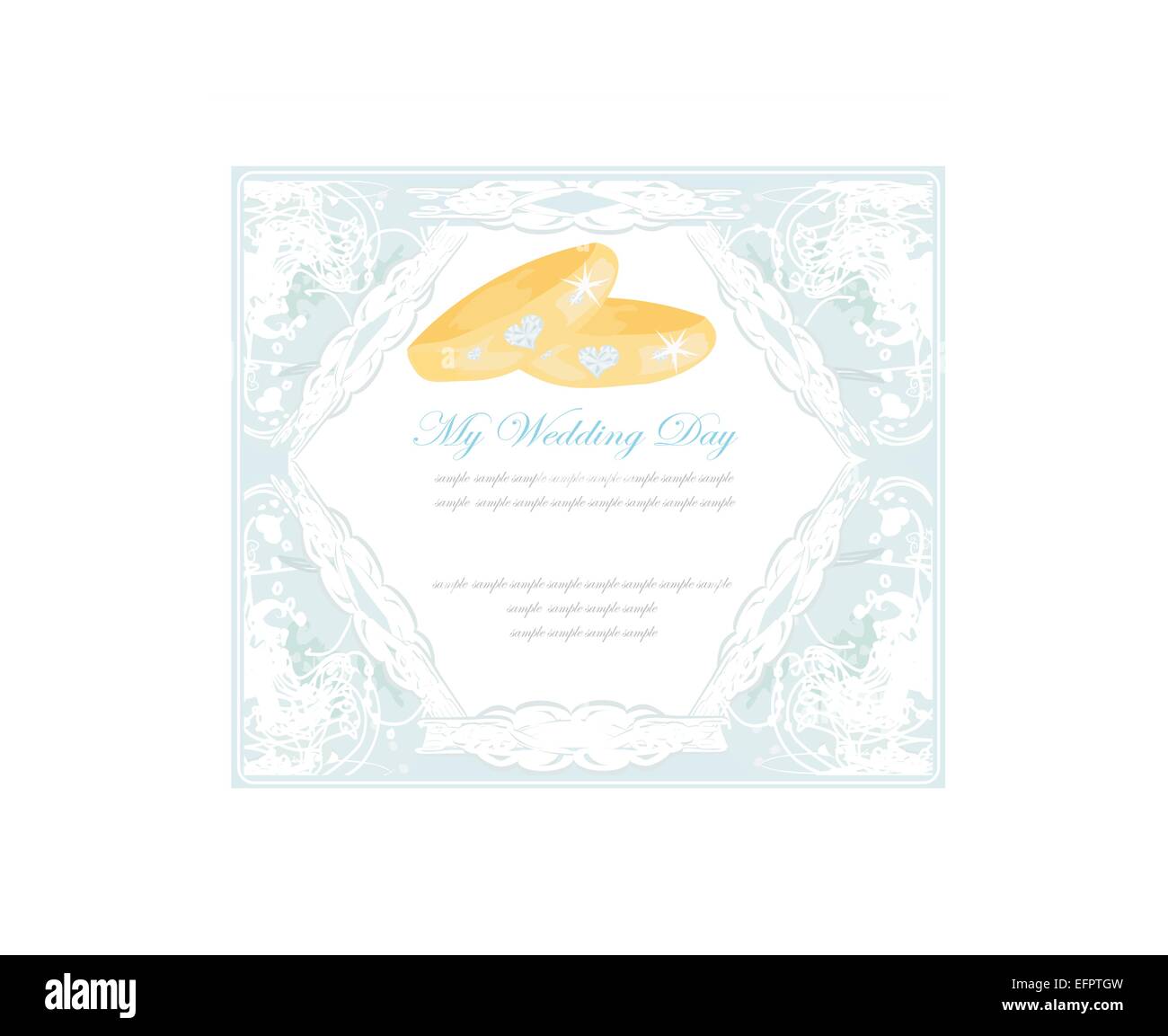 wedding Invitation card with rings Stock Vector Image & Art - Alamy