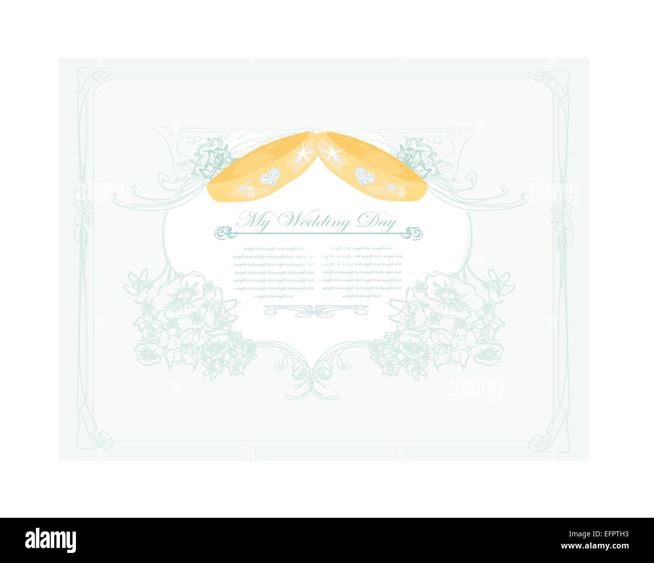 wedding Invitation card with rings Stock Vector Image & Art - Alamy