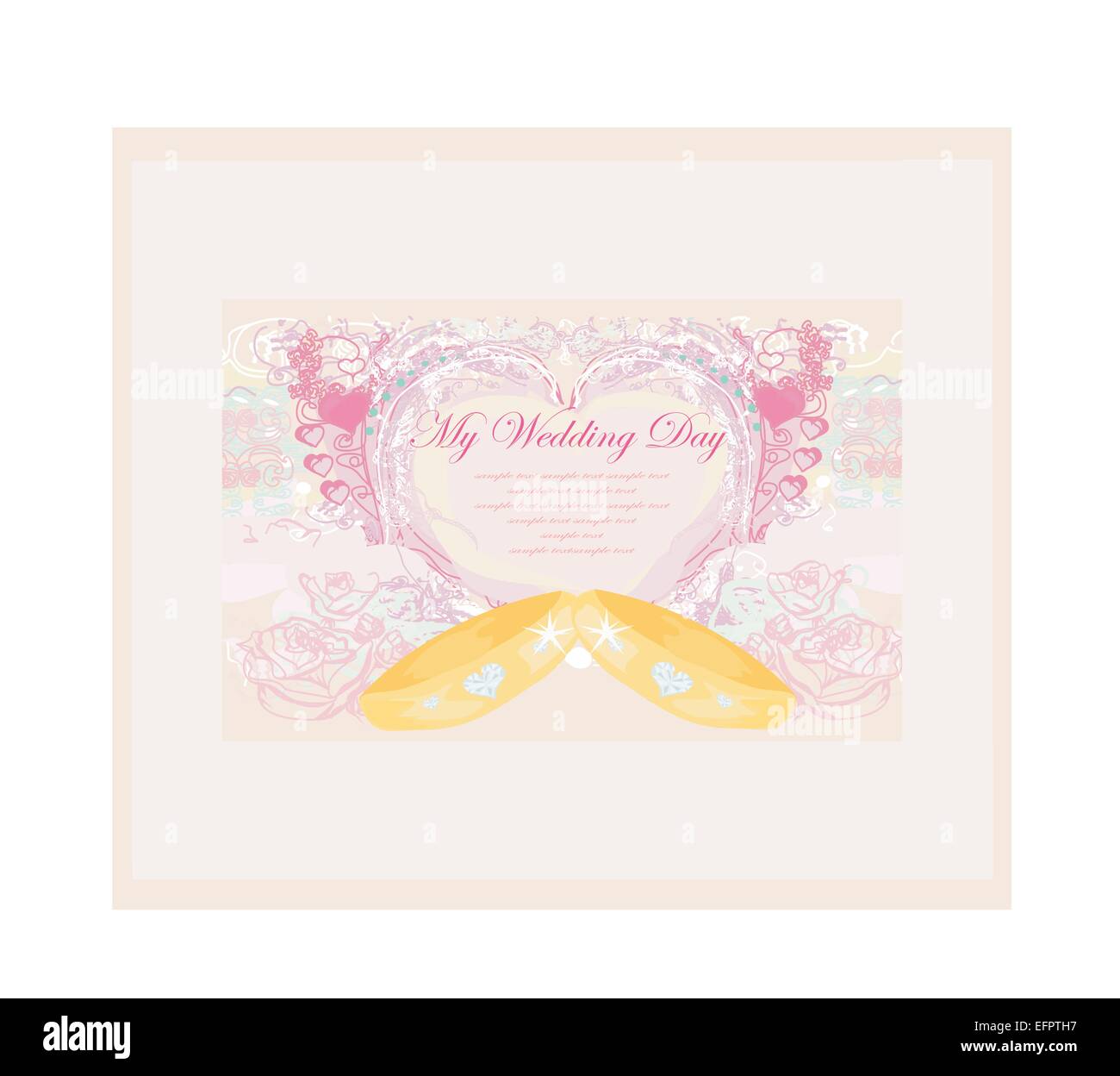 wedding Invitation card with rings Stock Vector Image & Art - Alamy