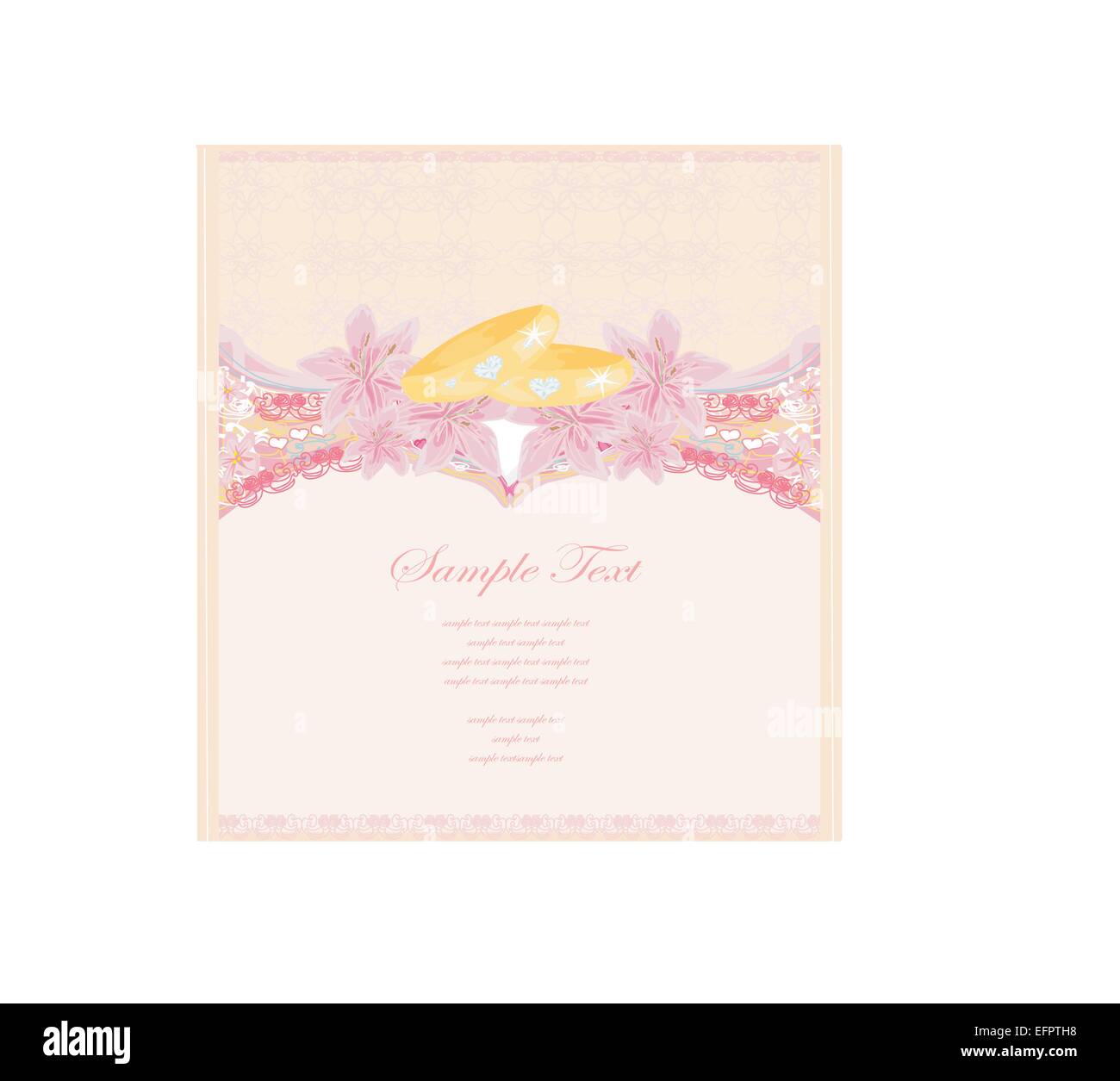 wedding Invitation card with rings Stock Vector Image & Art - Alamy