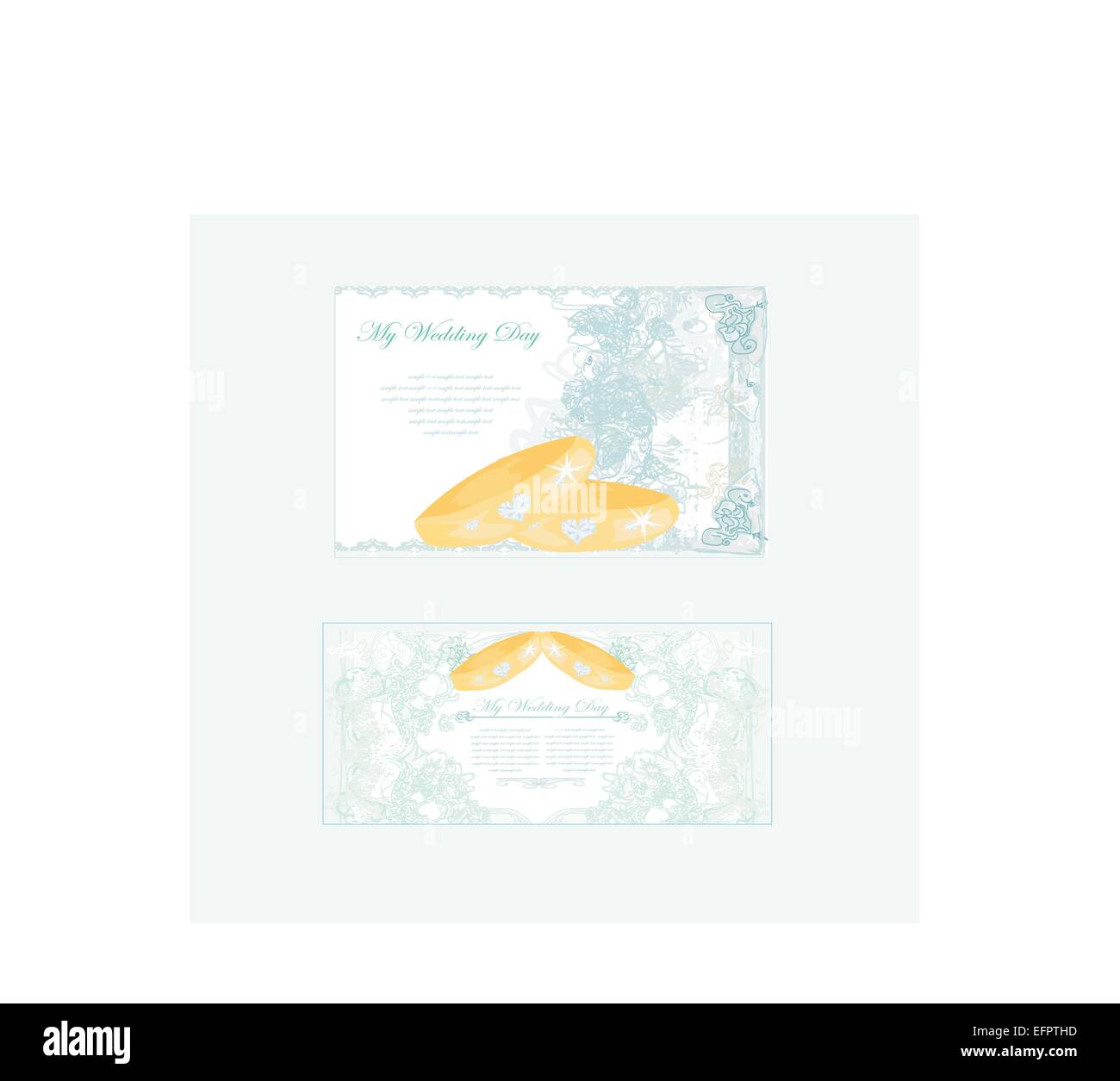 wedding Invitation card with rings set Stock Vector Image & Art - Alamy