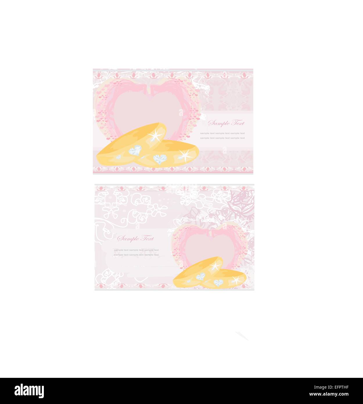 wedding Invitation card with rings - set Stock Vector Image & Art - Alamy