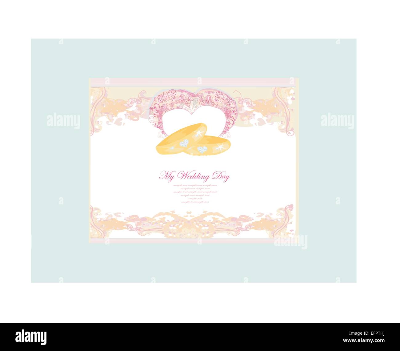 wedding Invitation card with rings Stock Vector Image & Art - Alamy