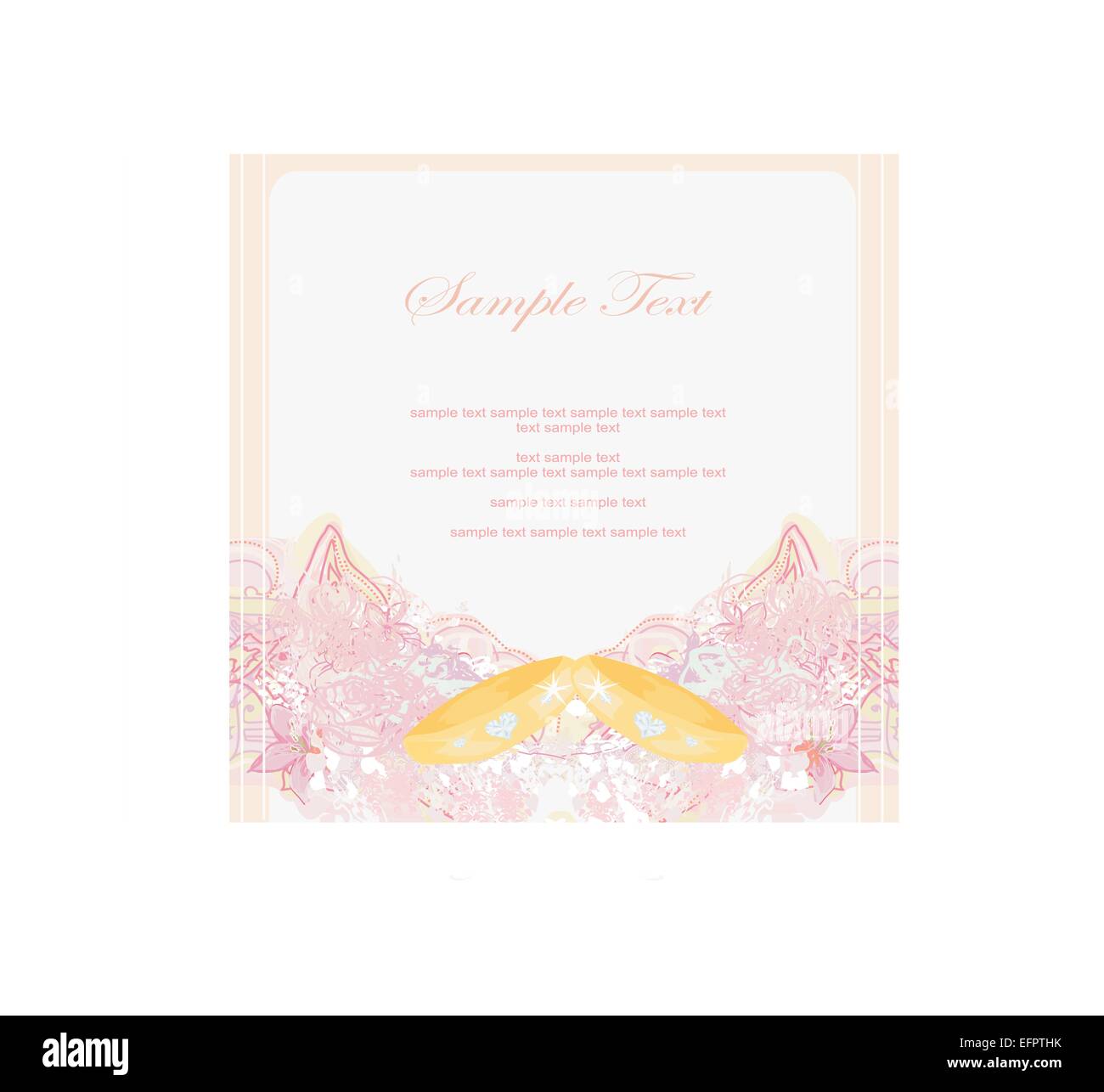 wedding Invitation card with gold rings Stock Vector Image & Art - Alamy