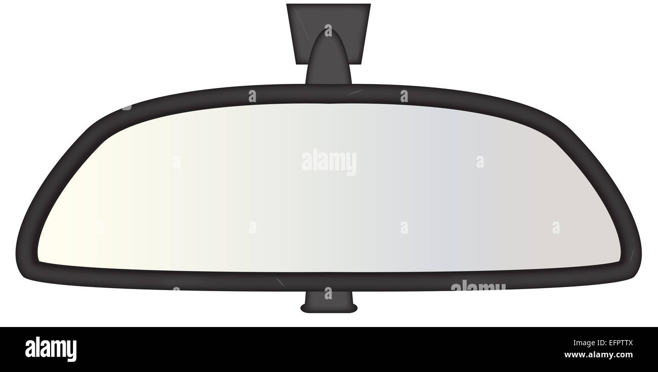 A chunky car rear view mirror isolated on a white background Stock ...