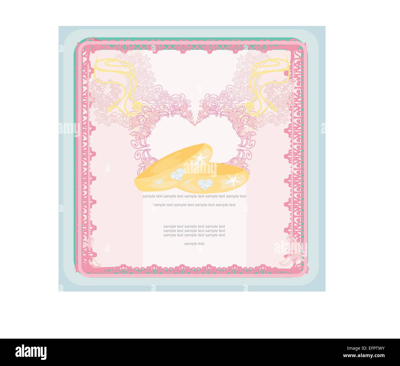 wedding Invitation card with rings Stock Vector Image & Art - Alamy