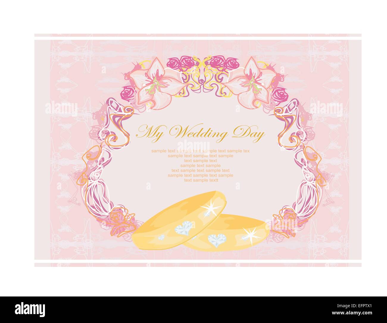 wedding Invitation card with rings Stock Vector Image & Art - Alamy