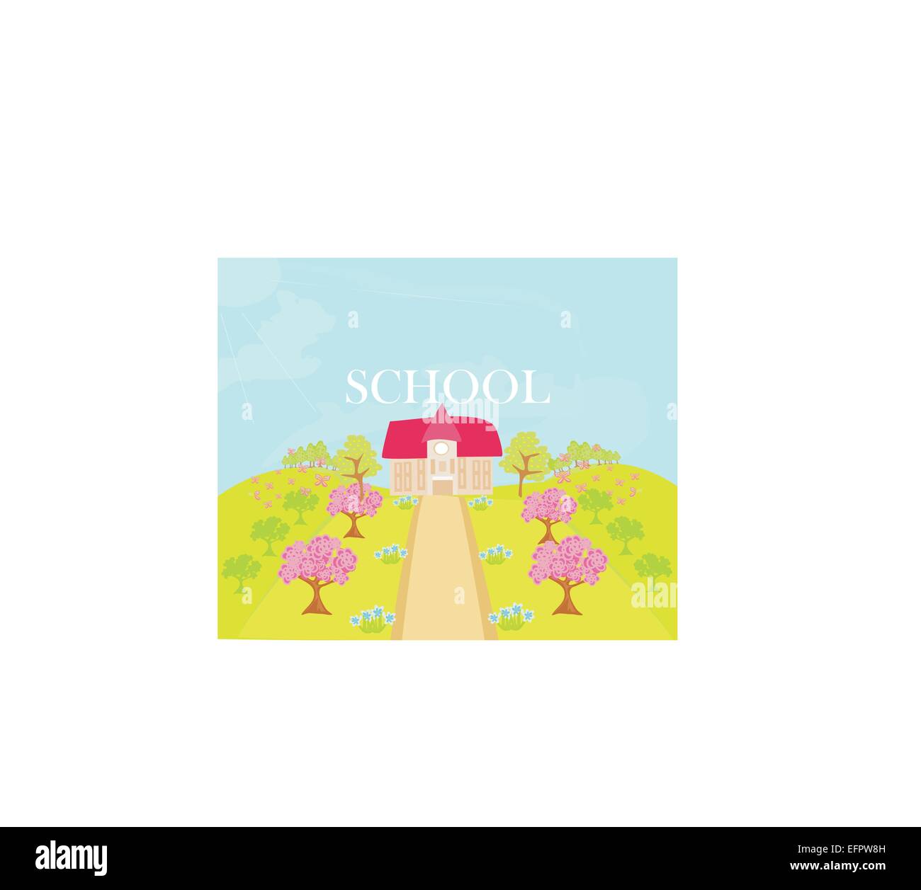 illustration of country school house Stock Vector Image & Art - Alamy