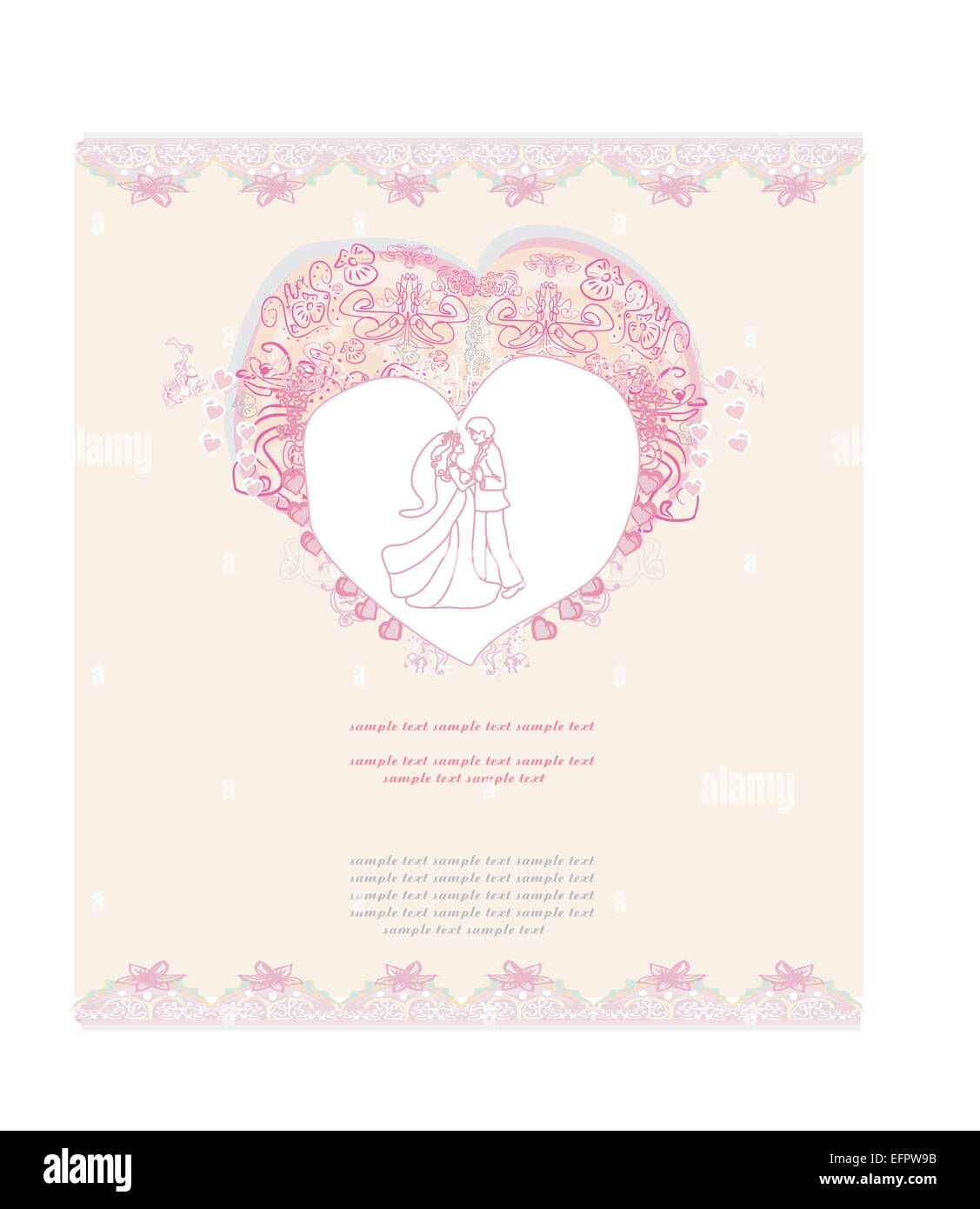 elegant wedding invitation with dancing wedding couple Stock Vector ...