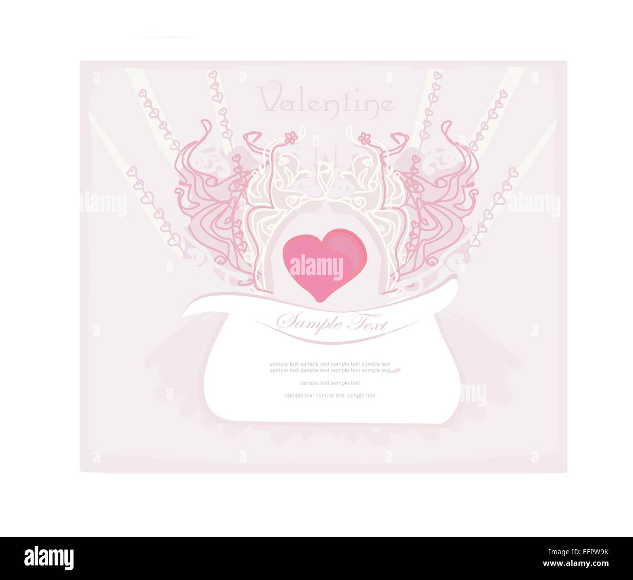 abstract floral heart frame invitation card Stock Vector Image & Art ...
