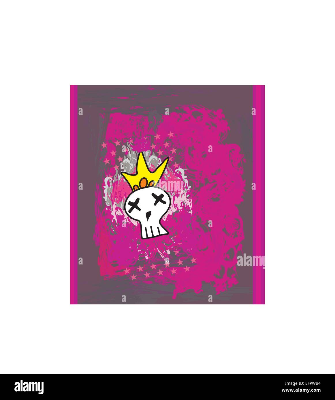 Hand drawn Emo skull vector on grunge background Stock Vector Image ...