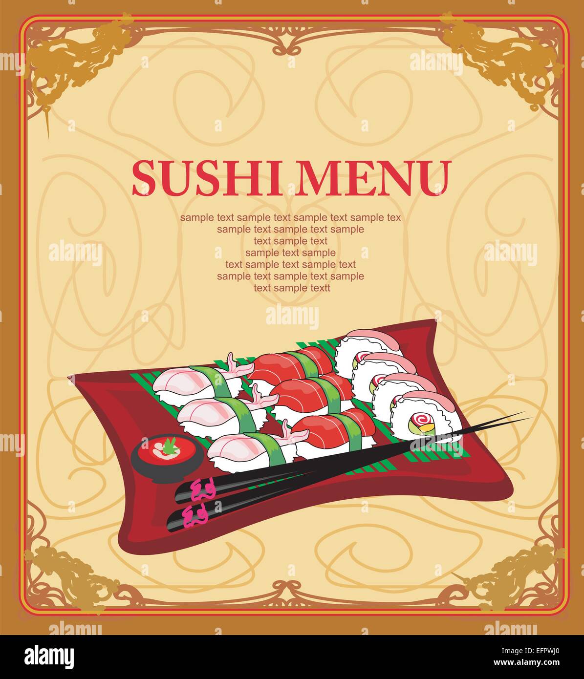 template of traditional Japanese food menu Stock Vector Image & Art - Alamy