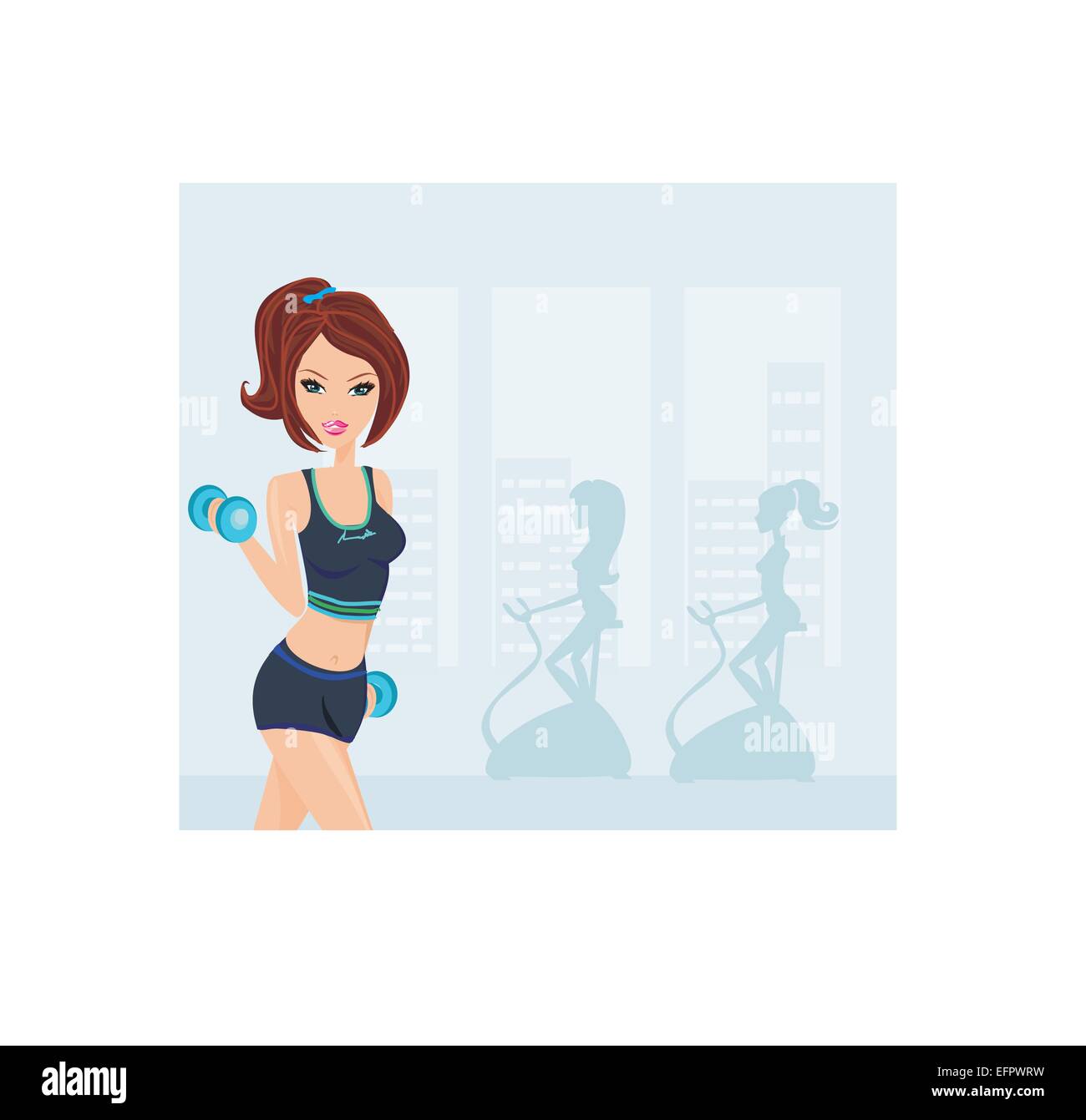 fitness woman exercising in gym Stock Vector Image & Art - Alamy